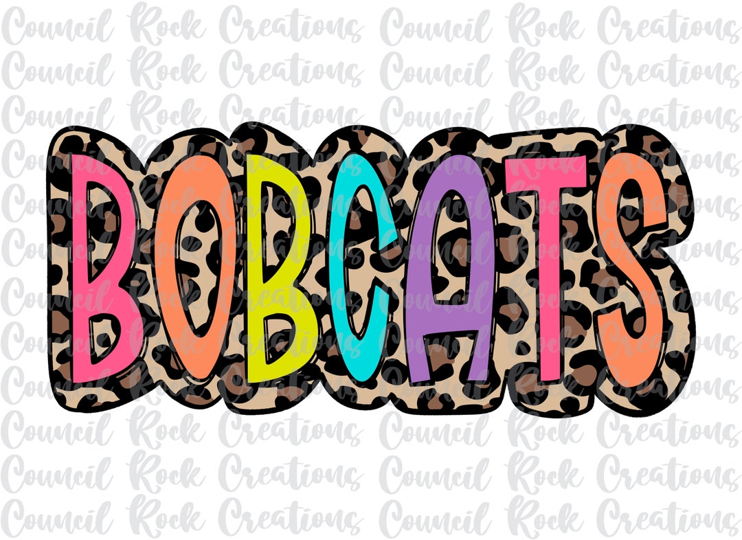 Bobcats PNG, Colorful, Leopard Print, Mascot, School Spirit, Team ...