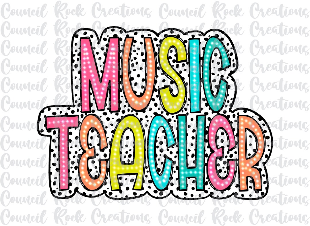 Music Teacher PNG, Colorful, Dalmatian Dots, Mascot, School Spirit ...