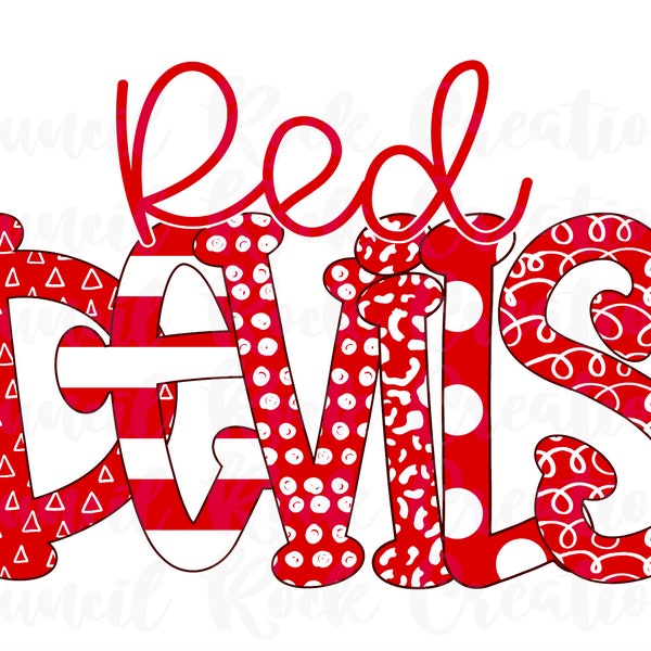 Central Red Devils Svg - Etsy