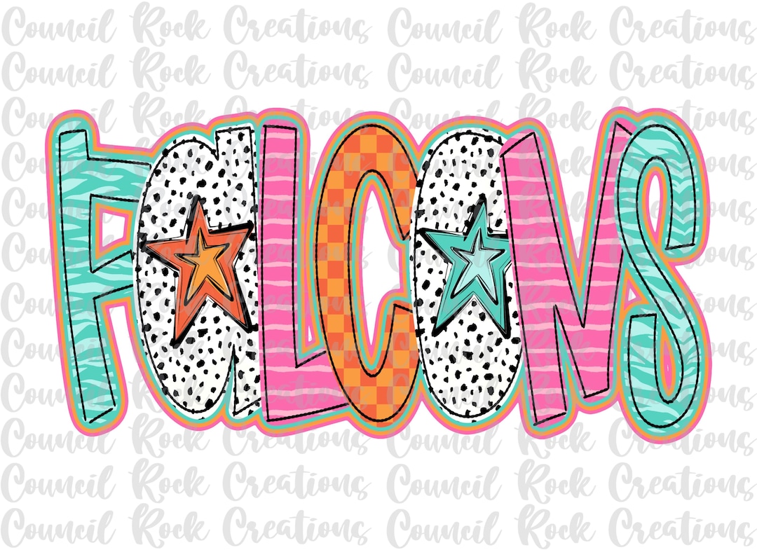 Falcons Png, Colorful, Checkered, Zebra Print, Dalmatian Dots, Hand ...