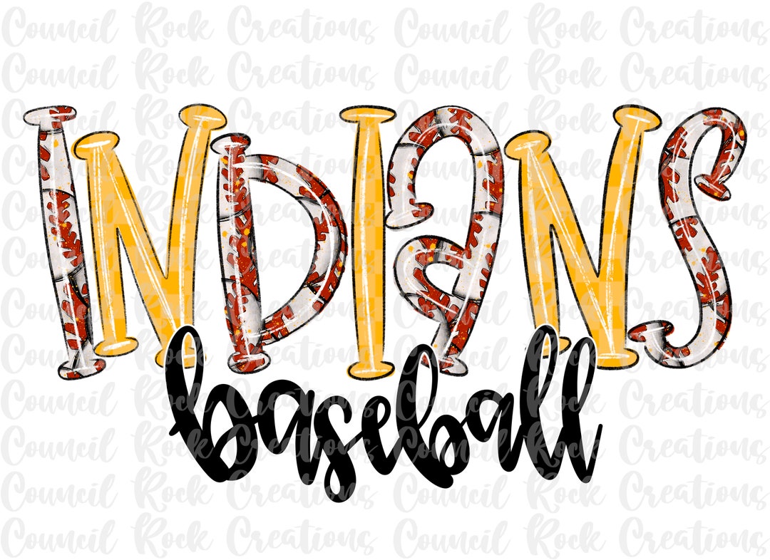 Indians PNG, Baseball Scribble, Hand Lettered, School Spirit, Team ...