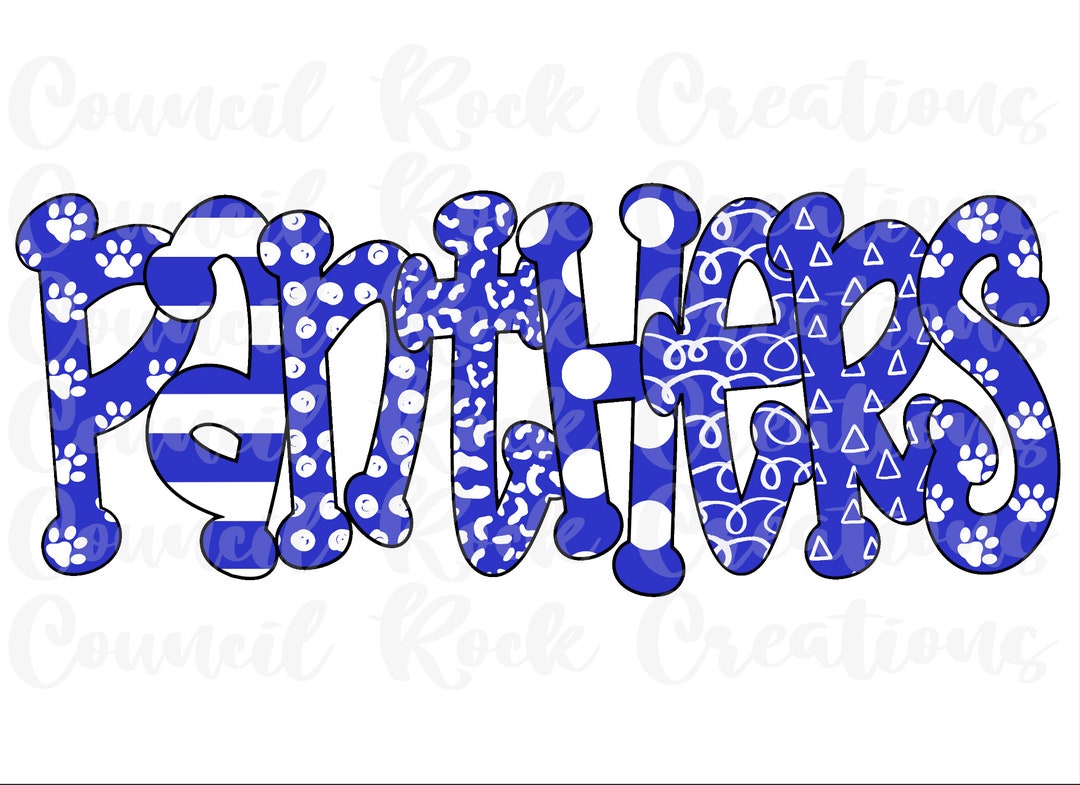 Panthers PNG Doodle Letters School Spirit Digital File Sublimation ...