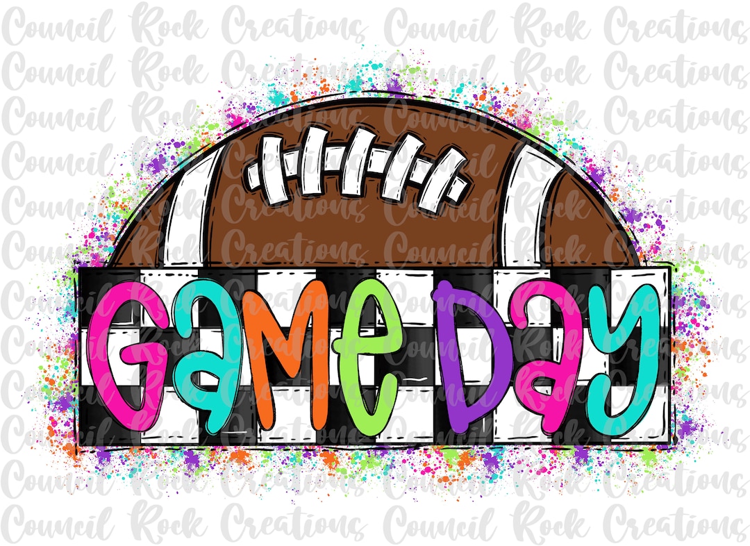 Colorful Game Day Football PNG, School Spirit, Digital File ...