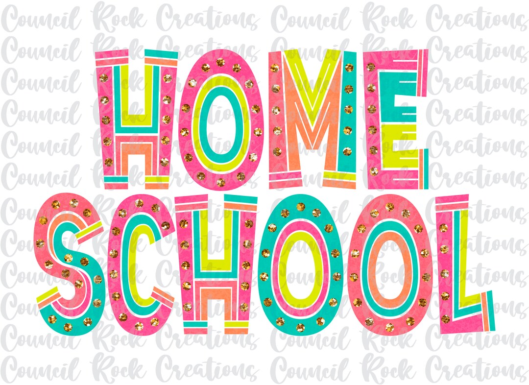 Homeschool Png, Colorful, Glitter Dots, School, Digital File ...