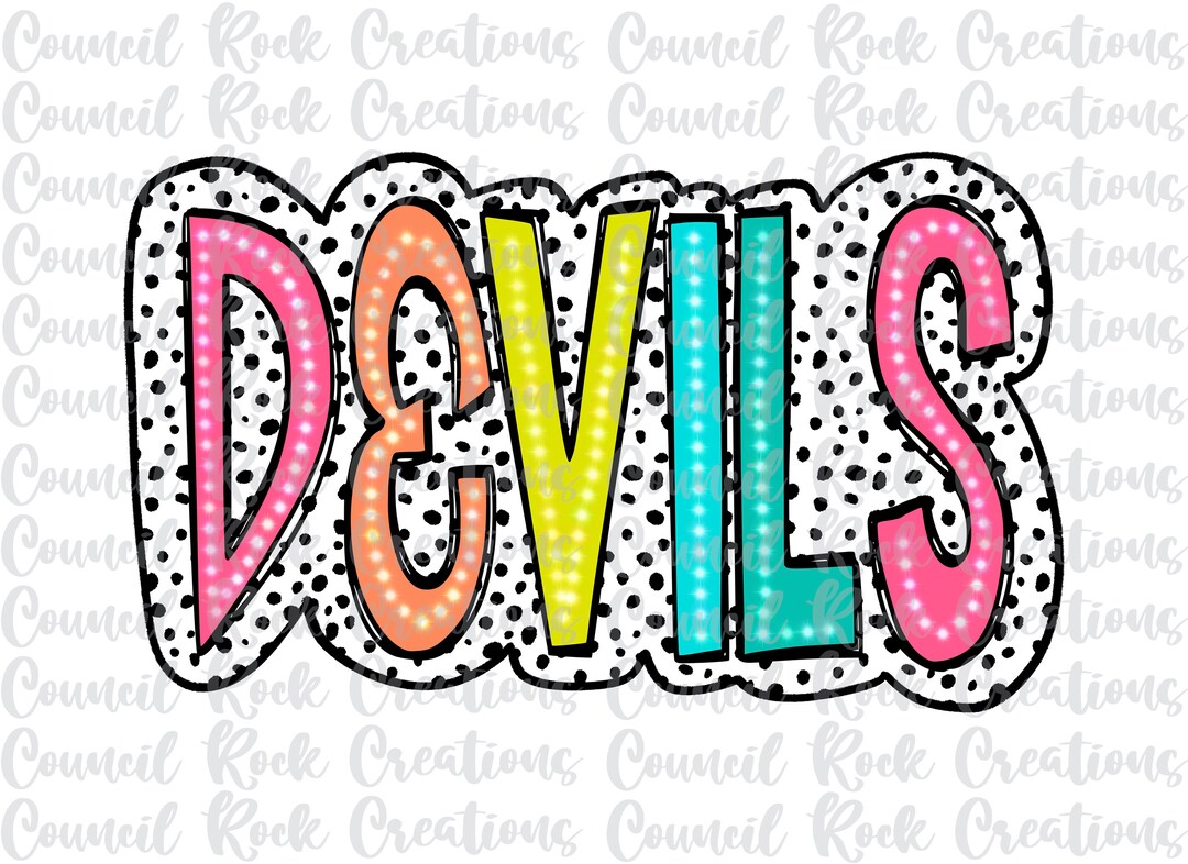 Devils Png, Colorful, Dalmatian Dots, Mascot, School Spirit, Team ...