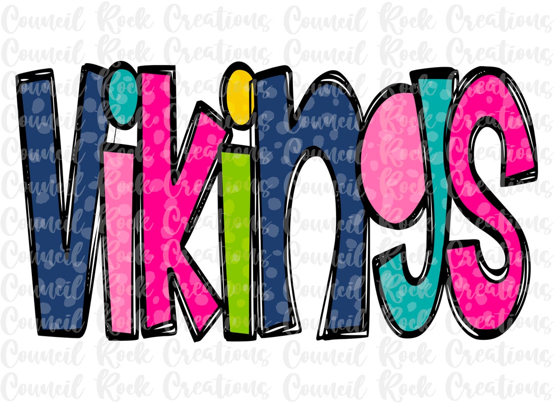 Vikings PNG, Colorful Preppy Sketchy , School Spirit, Team Spirit ...