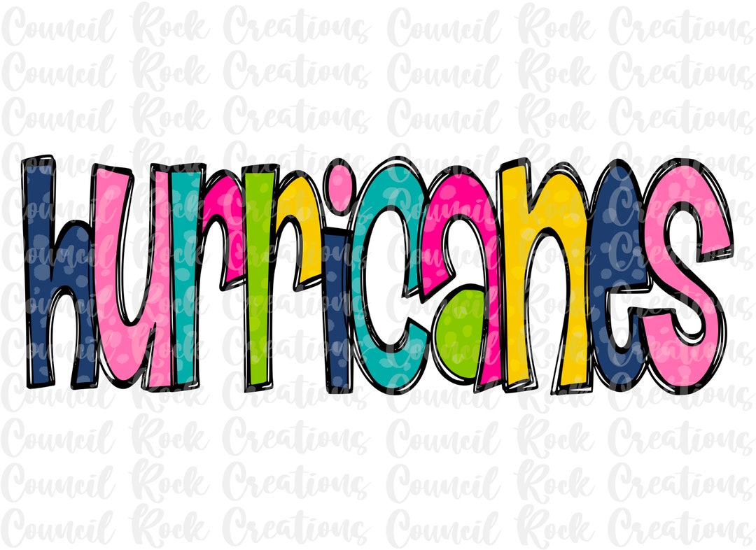 Hurricanes PNG, Colorful Preppy Sketchy , School Spirit, Team Spirit ...