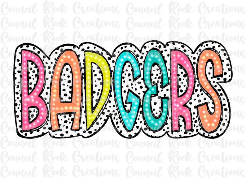 Badgers PNG, Colorful, Dalmatian Dots, Mascot, School Spirit, Team ...