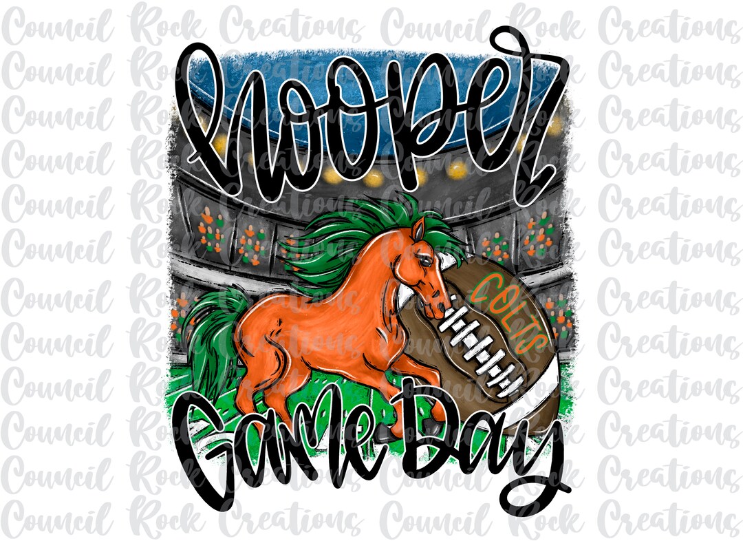 Hooper Game Day PNG, Football Stadium, Colts, Green and Orange, Digital ...
