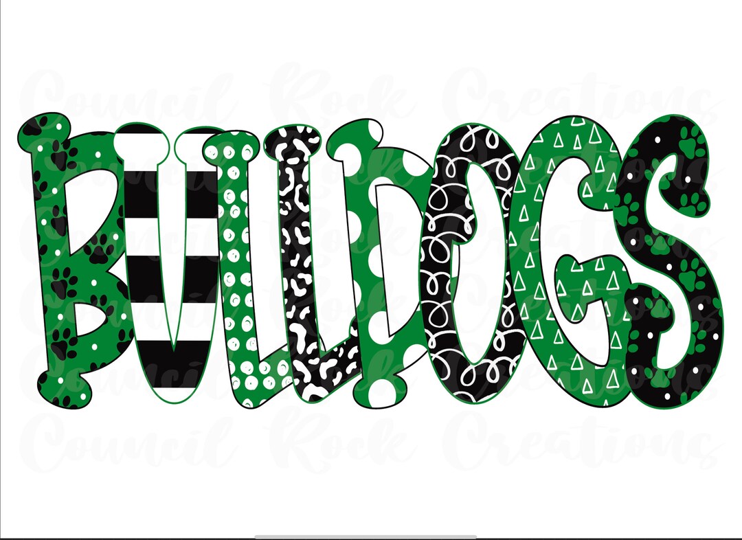 Bulldogs PNG Doodle Letters Digital File Sublimation Download - Etsy