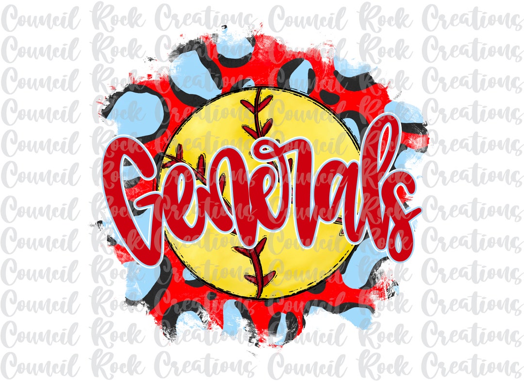 Generals Softball PNG, Cheetah Print Splatter, School Spirit, Sports ...