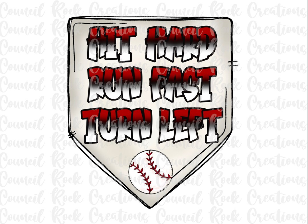Baseball PNG Hit Hard Run Fast Turn Left Graffiti Game - Etsy