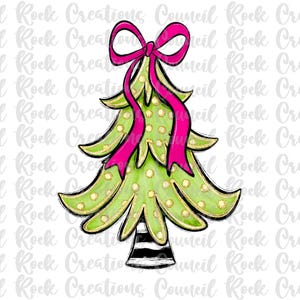 Lime Green Christmas Tree PNG, Gold Glitter Polka Dots, Bow, Holidays ...