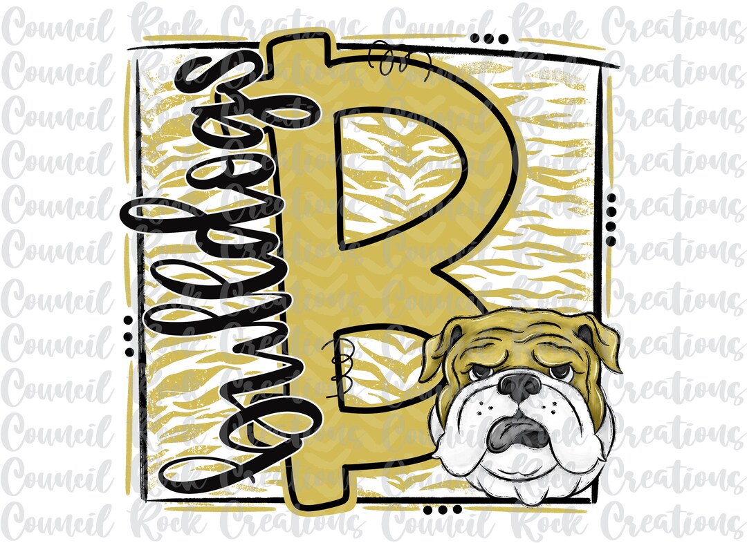 Bulldogs PNG, Paw Print, Doodle Letter, Distressed Animal Print ...