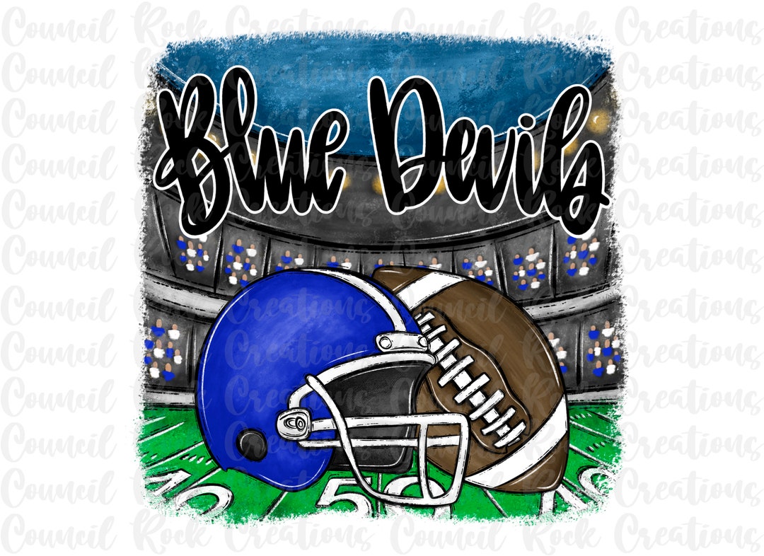 Blue Devils PNG, Football Stadium, Helmet, Football, Royal and White ...