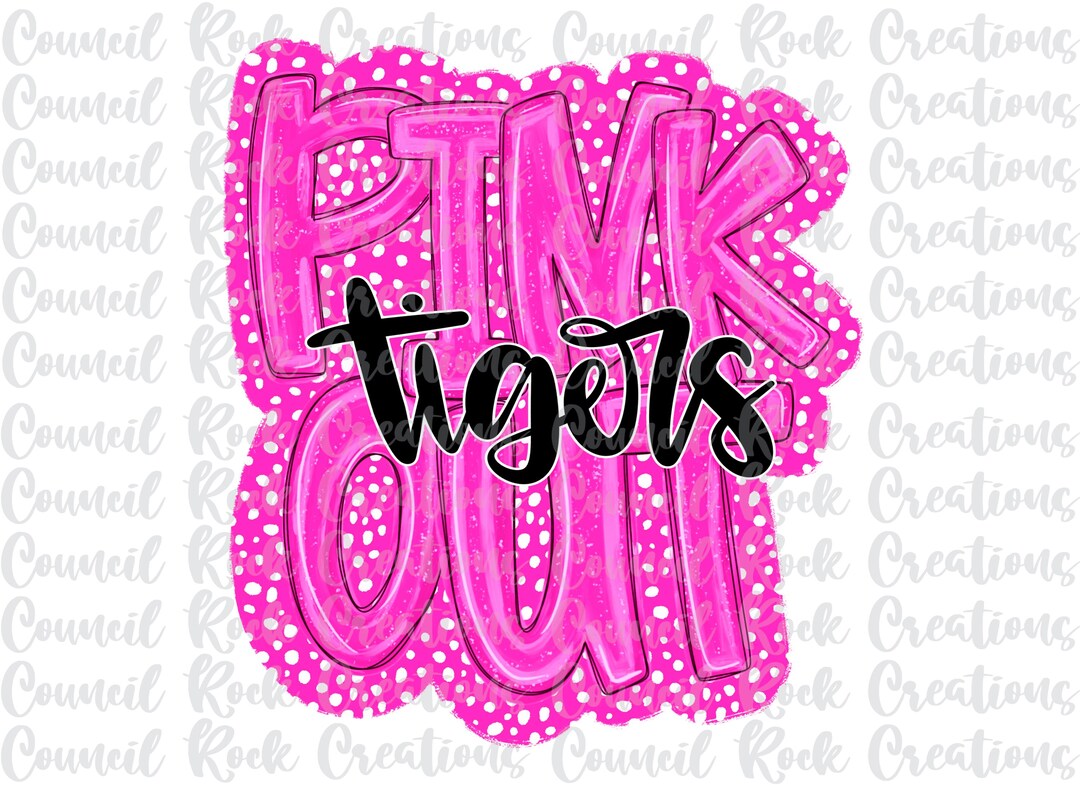 Tigers, Pink Out Smeary Paint PNG, Dalmatian Dots, Hand Lettered ...