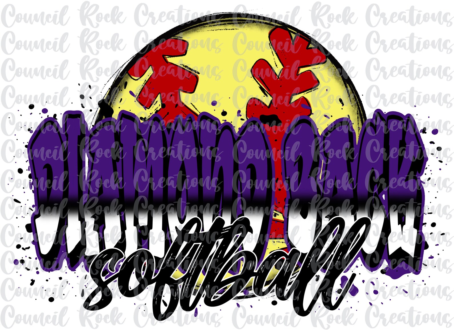 Diamond Back Softball PNG Graffiti Game Day School Spirit - Etsy