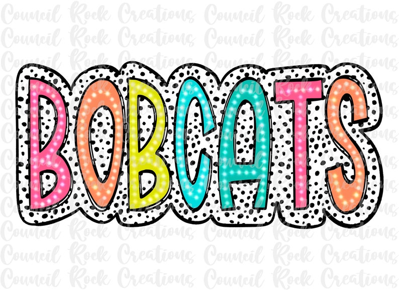 Bobcats PNG, Colorful, Dalmatian Dots, Mascot, School Spirit, Team ...