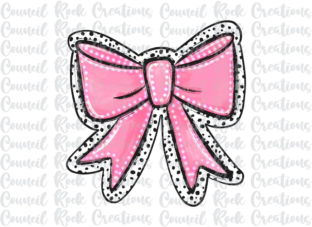 Pink Bow PNG, Dalmatian Dots, Mascot, Digital File, Sublimation ...