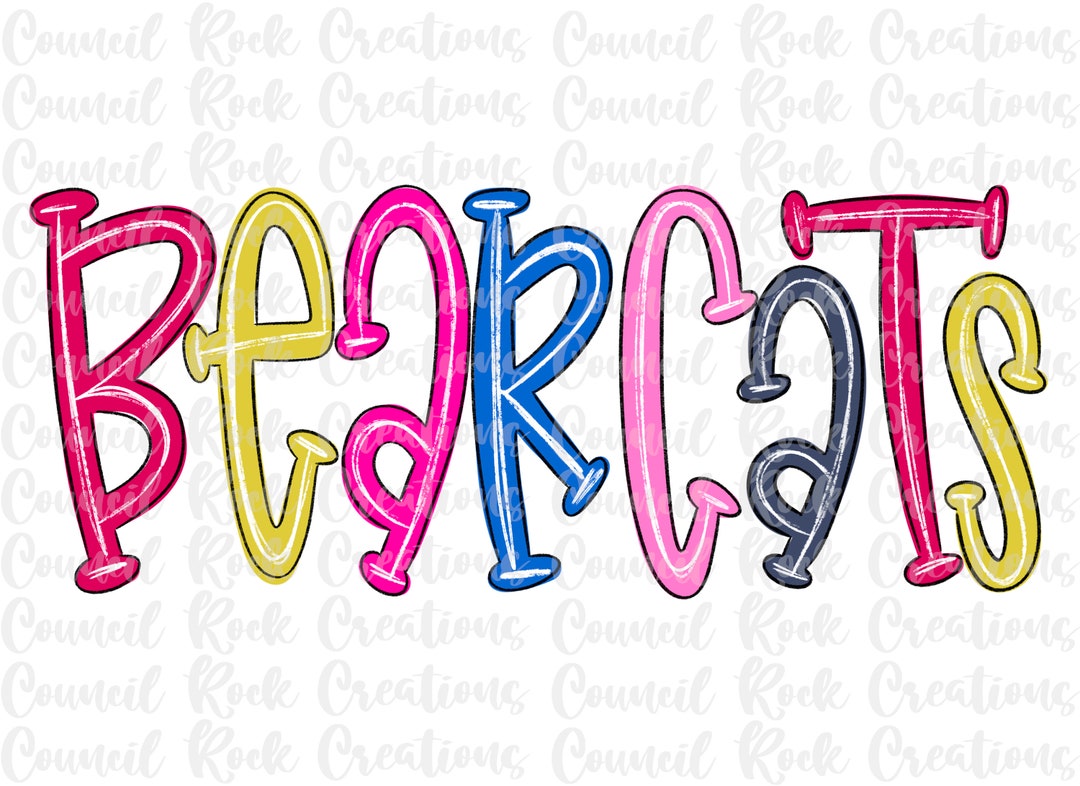 Bearcats PNG, Colorful Scribble, Hand Lettered, School Spirit, Team ...
