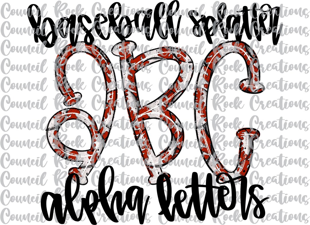 Baseball Splatter Alpha Letters PNG, Doodle Letters, Sport, Paint ...