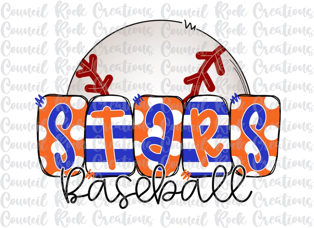 Stars Baseball PNG, Dots and Stripes, School Spirit, Game Day, Digital ...