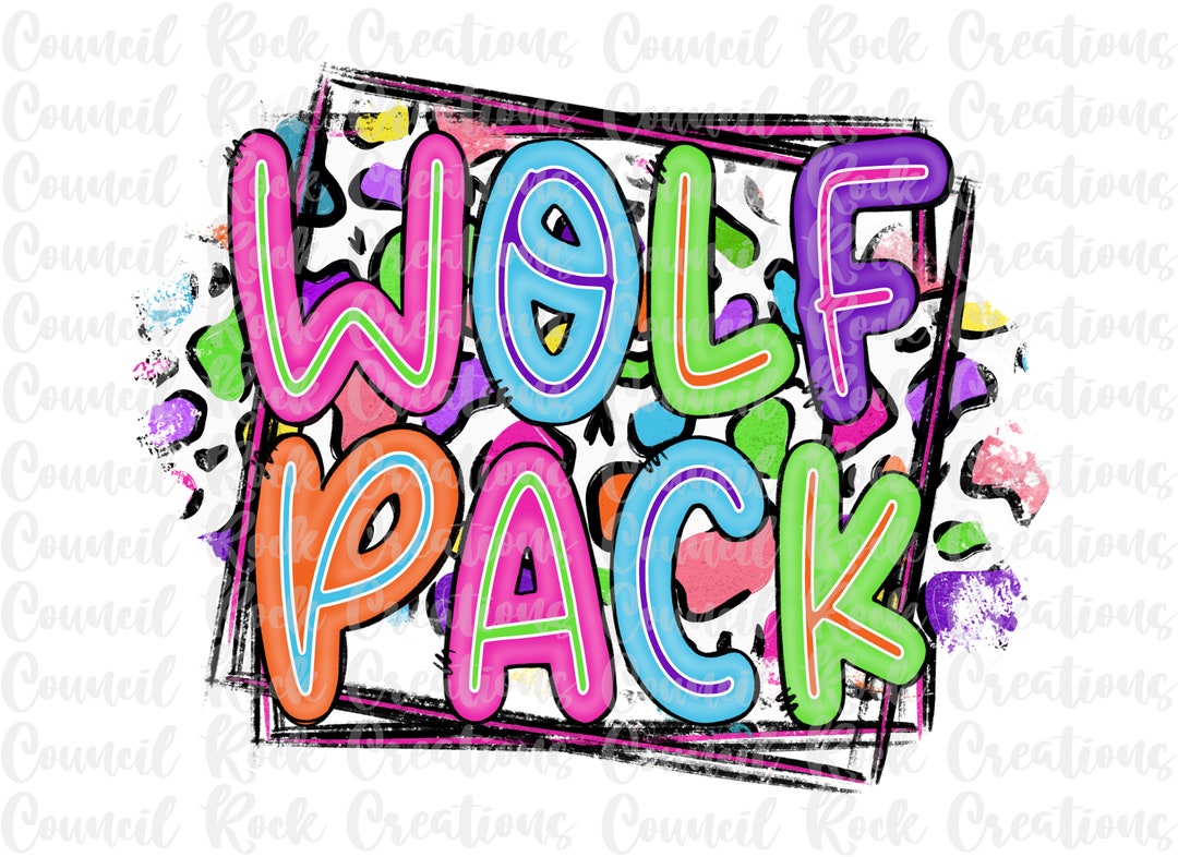 Wolfpack PNG, Colorful Cheetah Print, School Spirit, Team Spirit ...