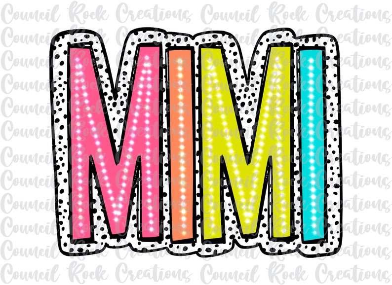 Mimi PNG, Bright Doodle, Dalmatian Dots, Digital File, Sublimation ...