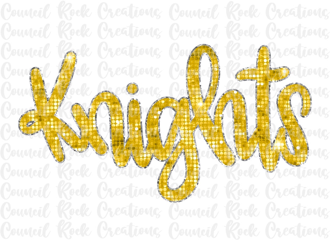 Knights Sequin Glitter Bling PNG | Hand Lettered | School Spirit ...