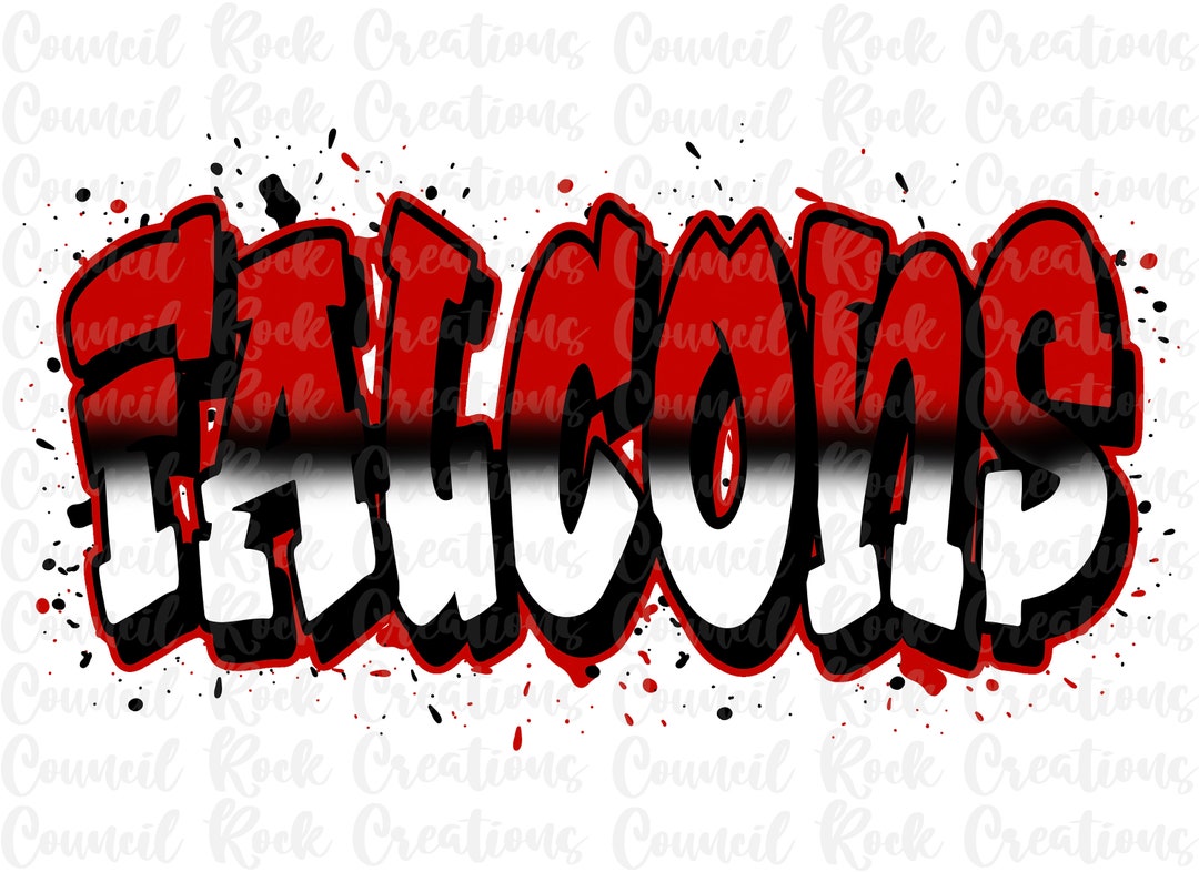 Falcons PNG, Graffiti, School Spirit, Digital File, Sublimation ...