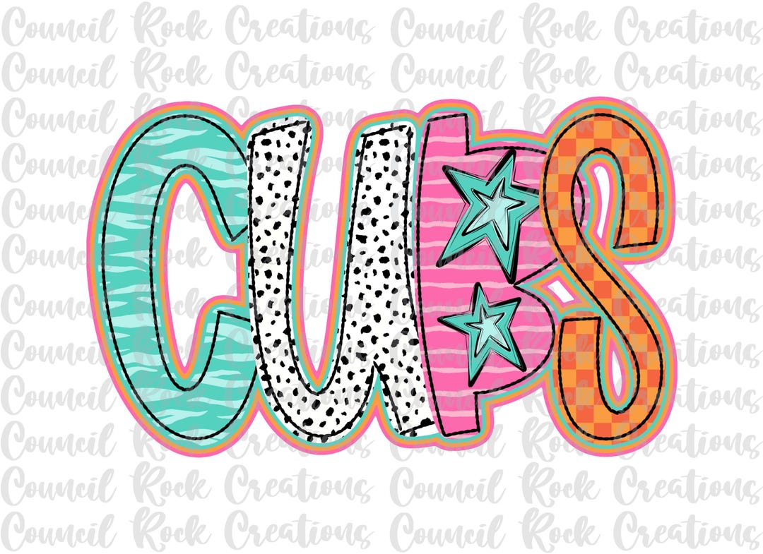 Cubs Png, Colorful, Checkered, Zebra Print, Dalmatian Dots, Hand ...