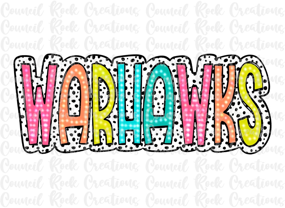 Warhawks PNG, Colorful, Dalmatian Dots, Mascot, School Spirit, Team ...