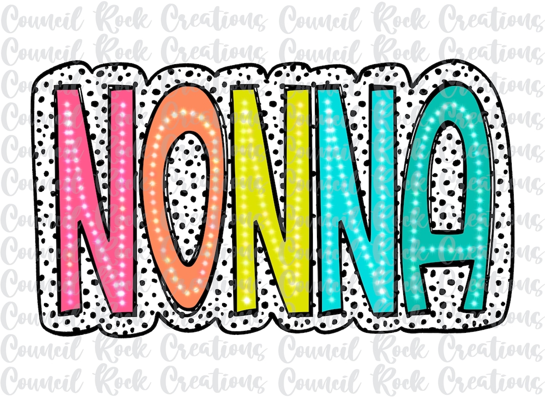 Nonna PNG, Bright Doodle, Dalmatian Dots, Digital File, Sublimation ...