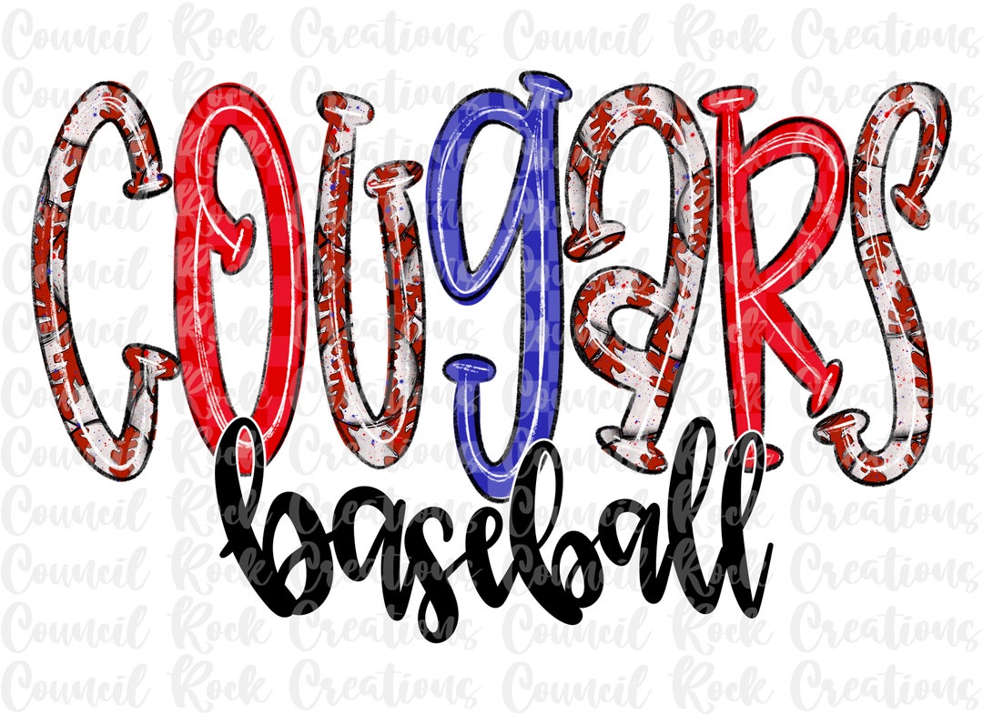 Cougars PNG, Baseball Scribble, Hand Lettered, School Spirit, Team ...