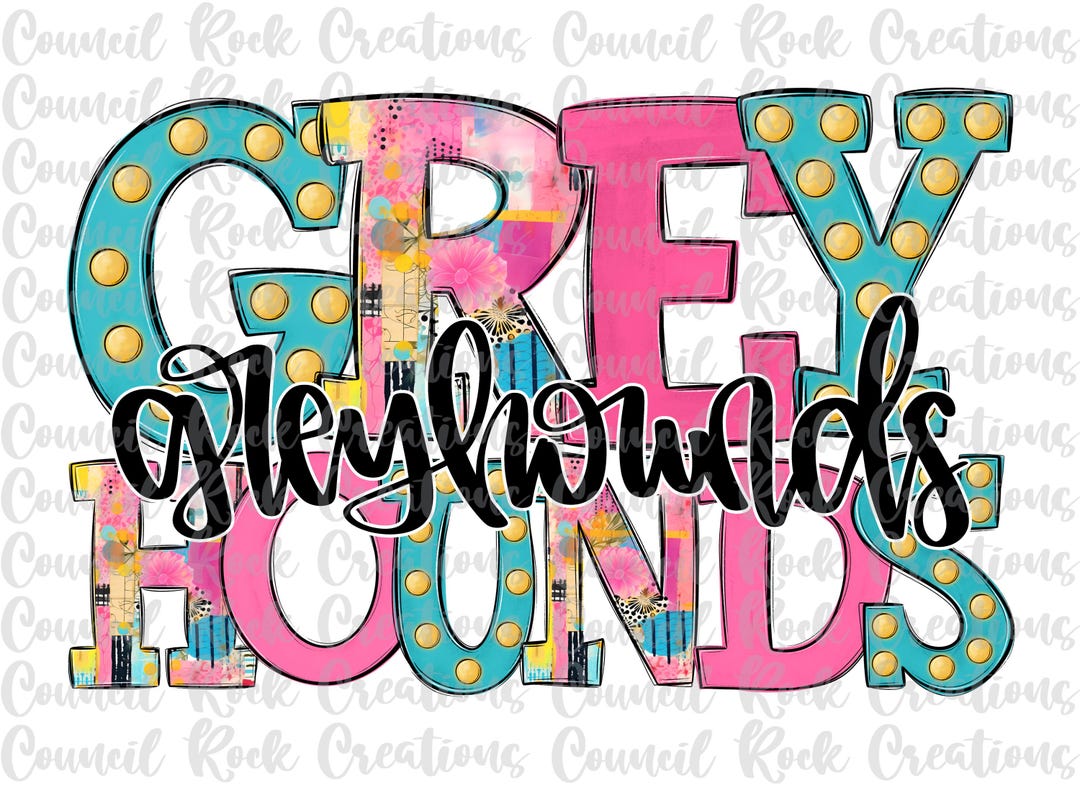 Greyhounds Png, Colorful Floral Patchwork, Marquee, Mascot, School ...