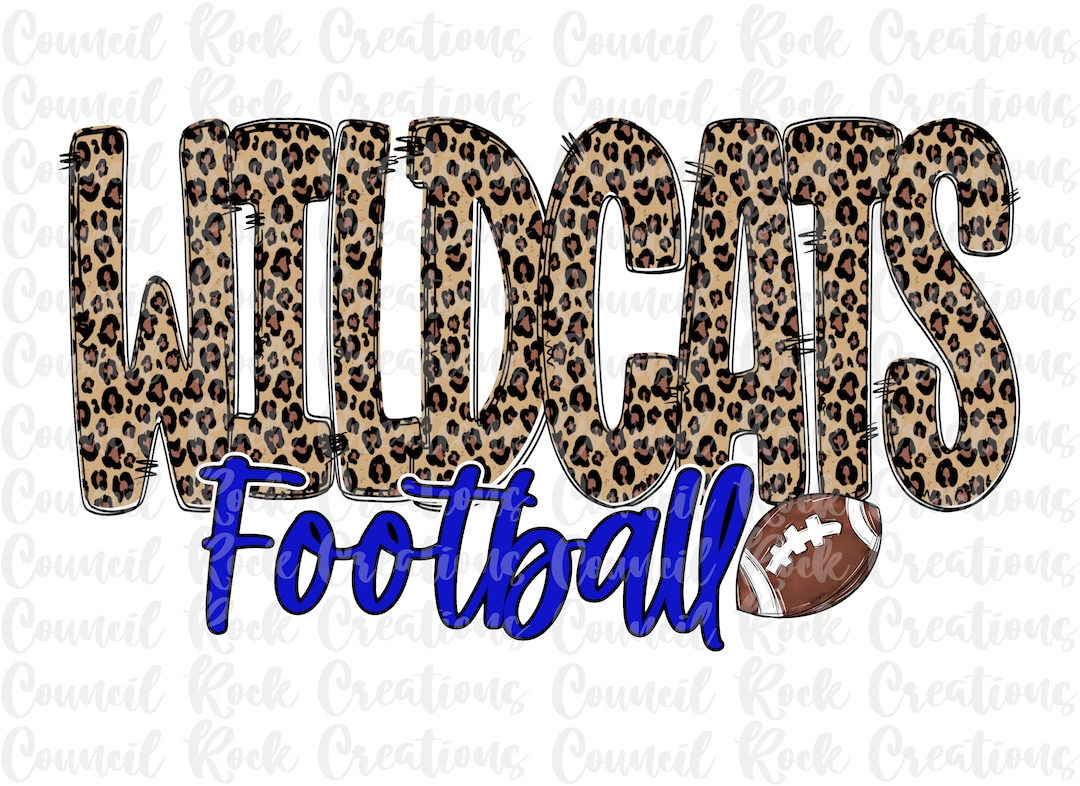 Wildcats Football PNG, Cheetah Print Doodle Letters, School Spirit ...