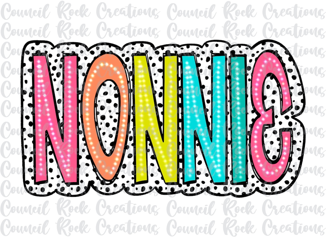 Nonnie PNG, Bright Doodle, Dalmatian Dots, Digital File, Sublimation ...