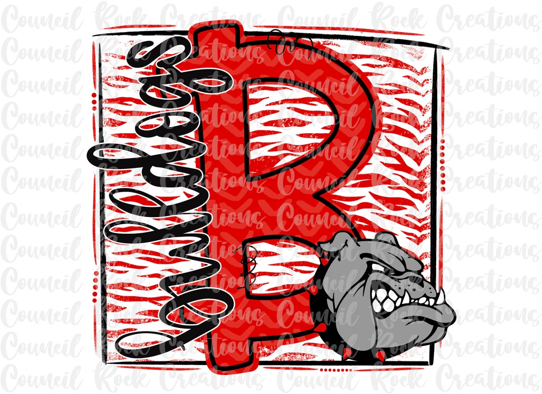 Bulldogs PNG, Doodle Letter, Distressed Animal Print Background, School ...