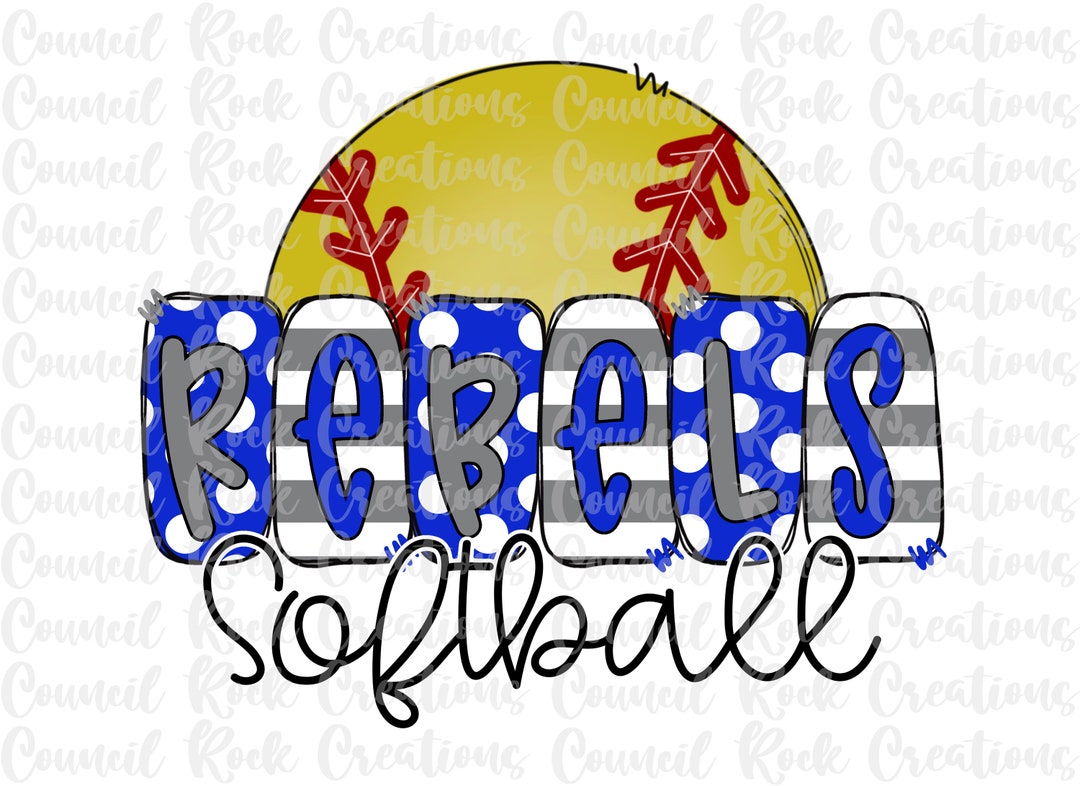 Rebels Softball PNG, Polka Dots and Stripes, Game Day, School Spirit ...