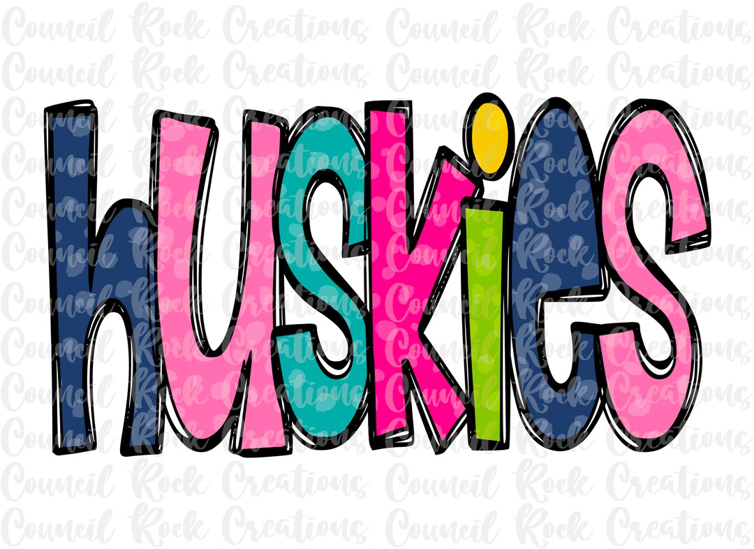 Huskies PNG, Colorful Preppy Sketchy , School Spirit, Team Spirit ...