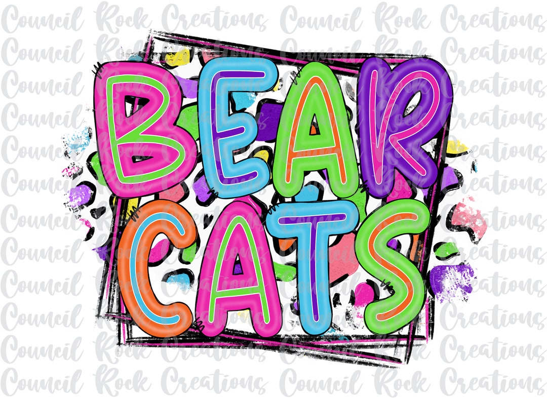 Bearcats PNG, Colorful Cheetah Print, School Spirit, Team Spirit ...