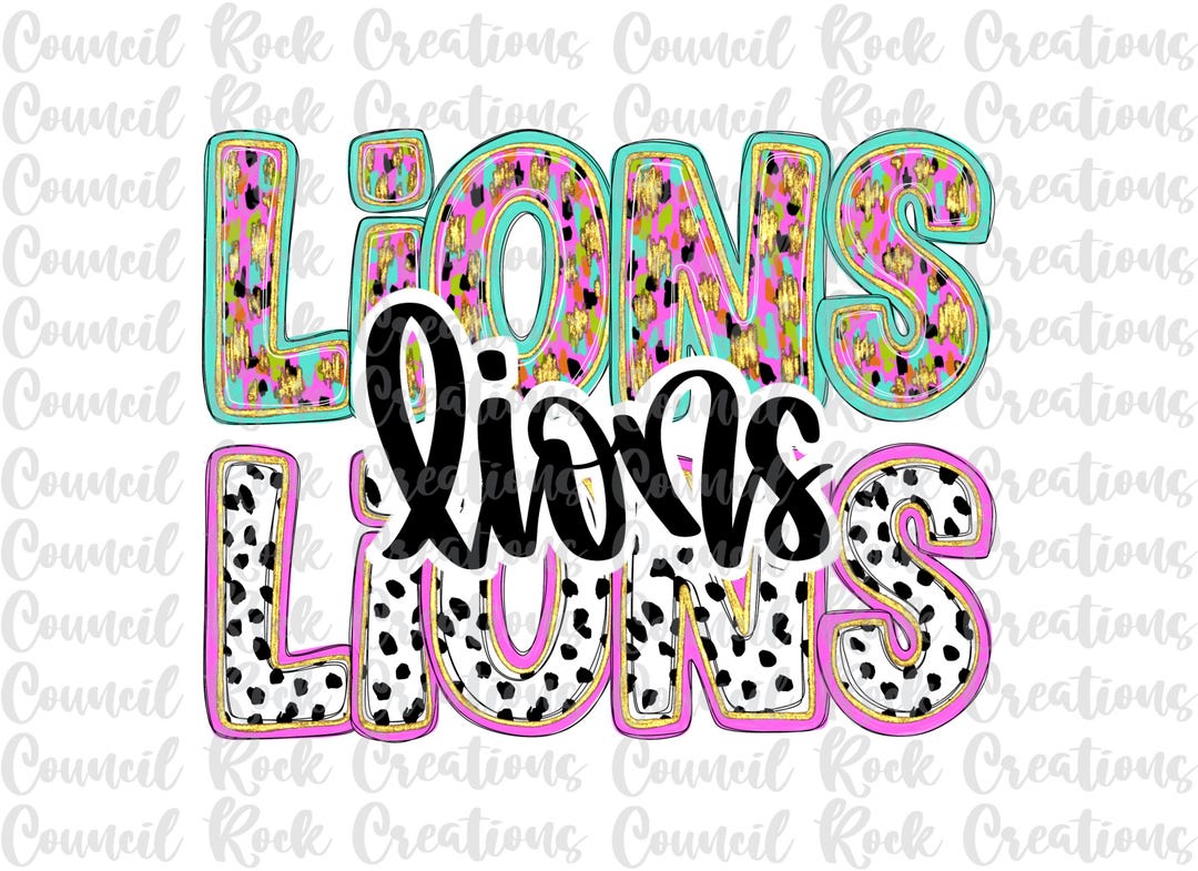 Lions Png, Bright Confetti Doodle Letters, Glitter, Dalmatian Dots ...