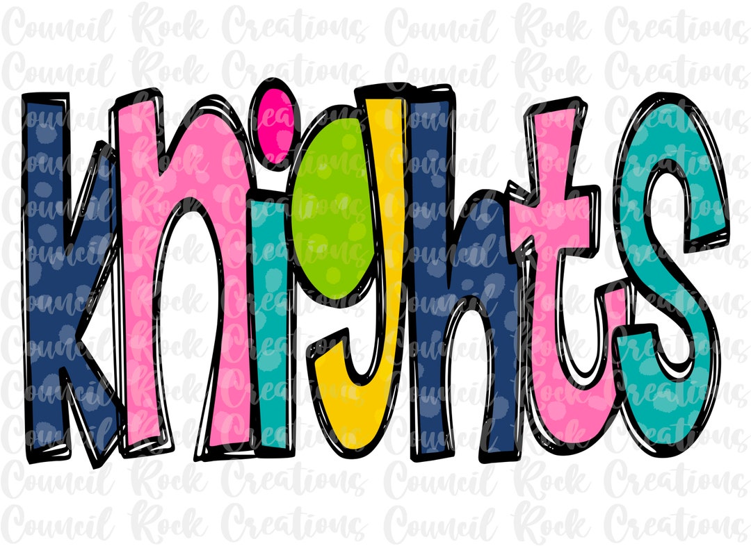 Knights PNG, Colorful Preppy Sketchy , School Spirit, Team Spirit ...