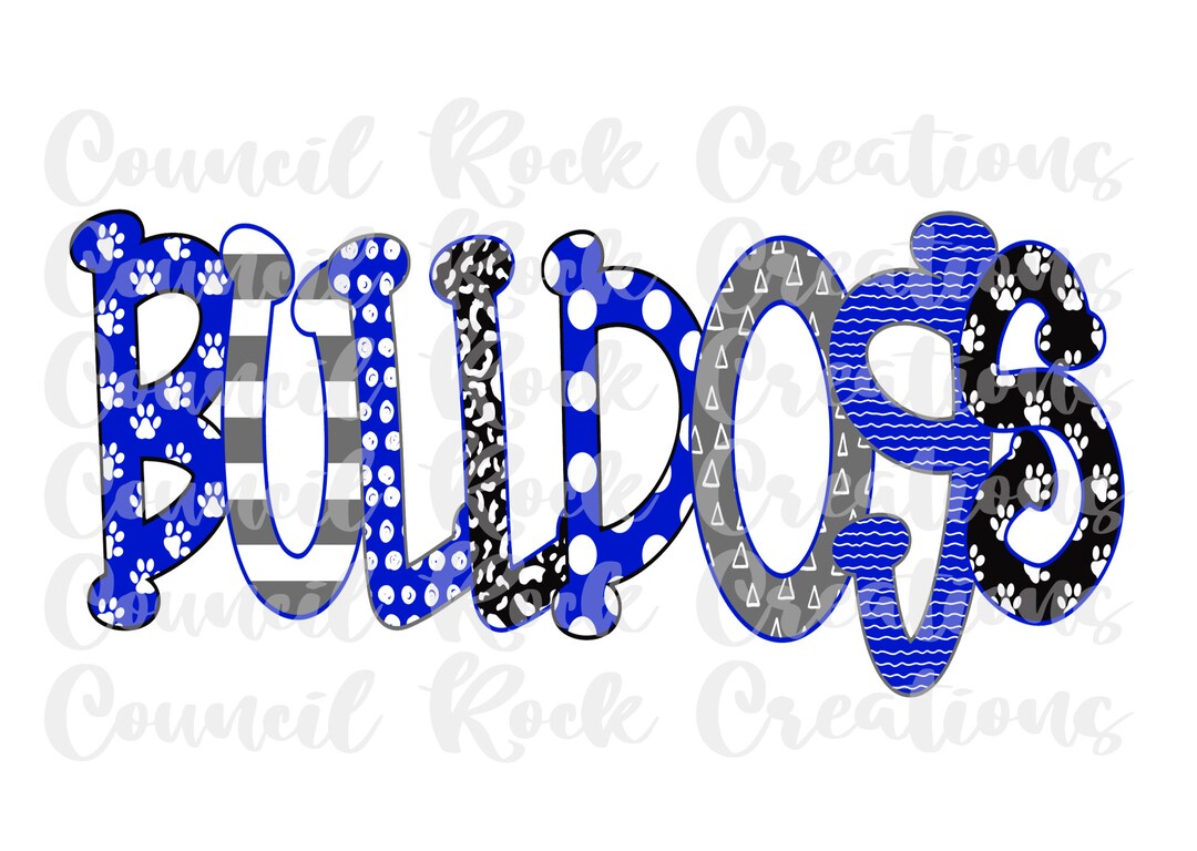 Bulldogs PNG Doodle Letters Digital File Sublimation Download - Etsy