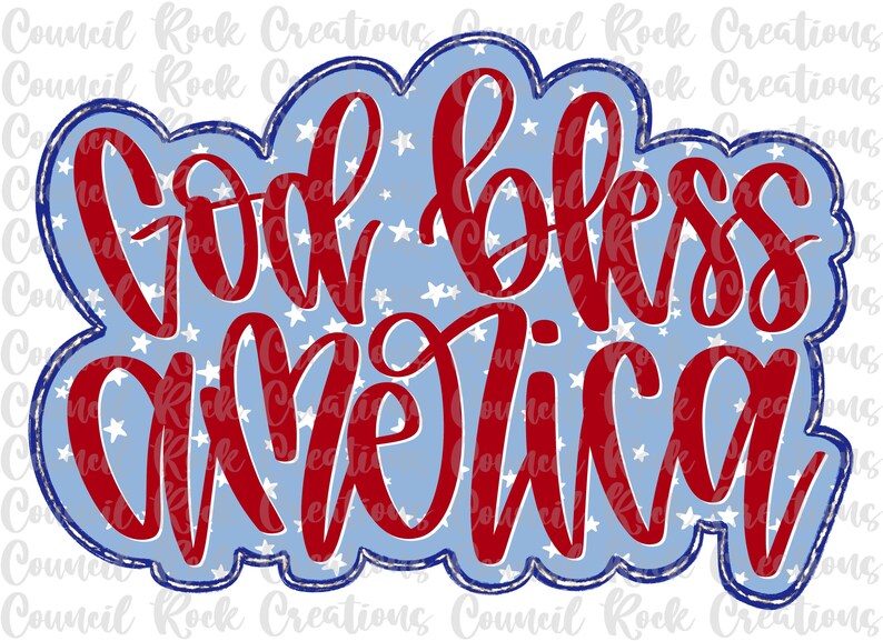 God Bless America Png, Stars, Hand Lettered, Patriotic, Fourth of July ...