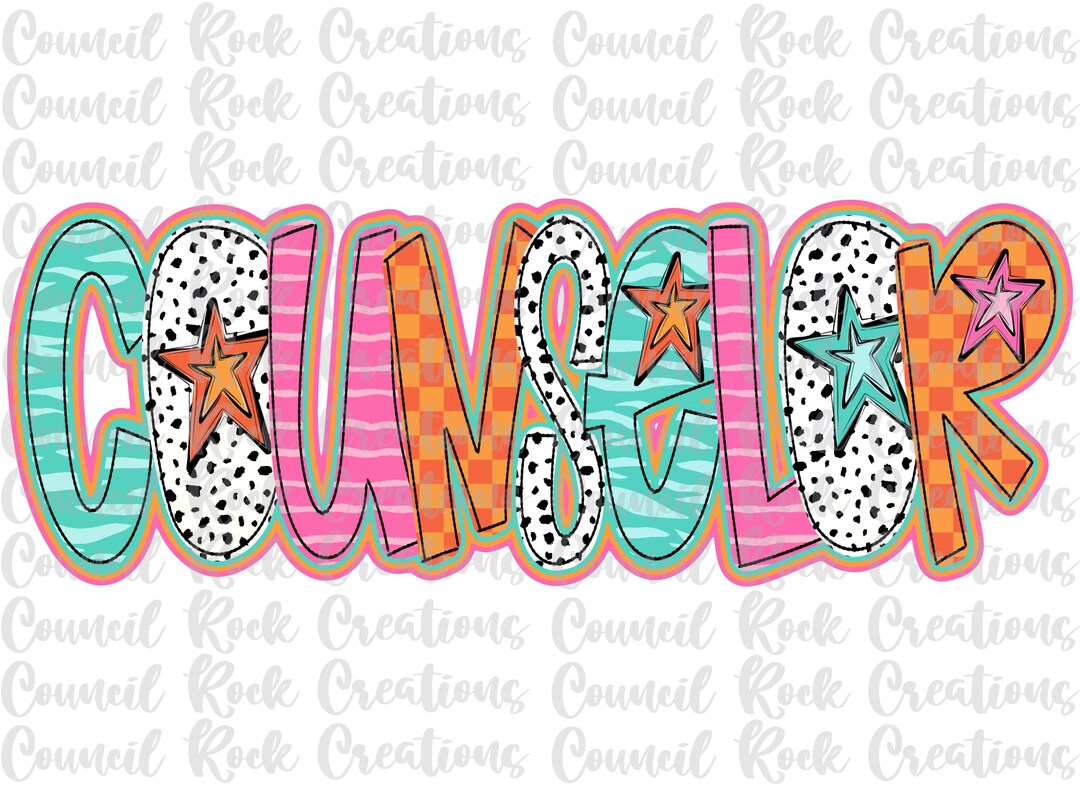 Counselor Png, Colorful, Checkered, Zebra Print, Dalmatian Dots, Hand ...