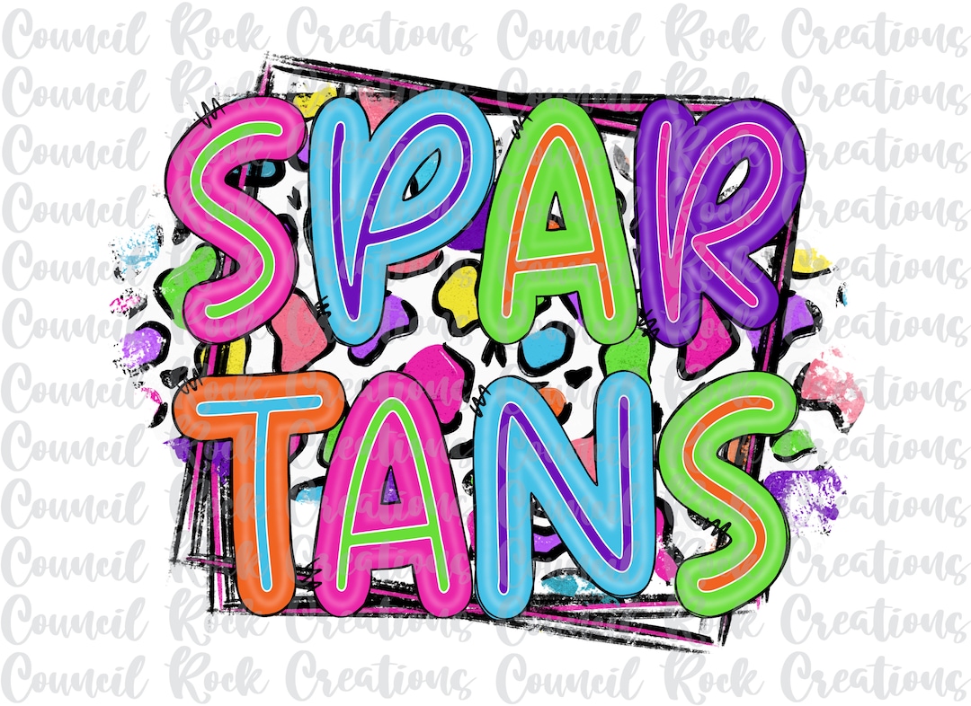 Spartans PNG, Colorful Cheetah Print, School Spirit, Team Spirit ...