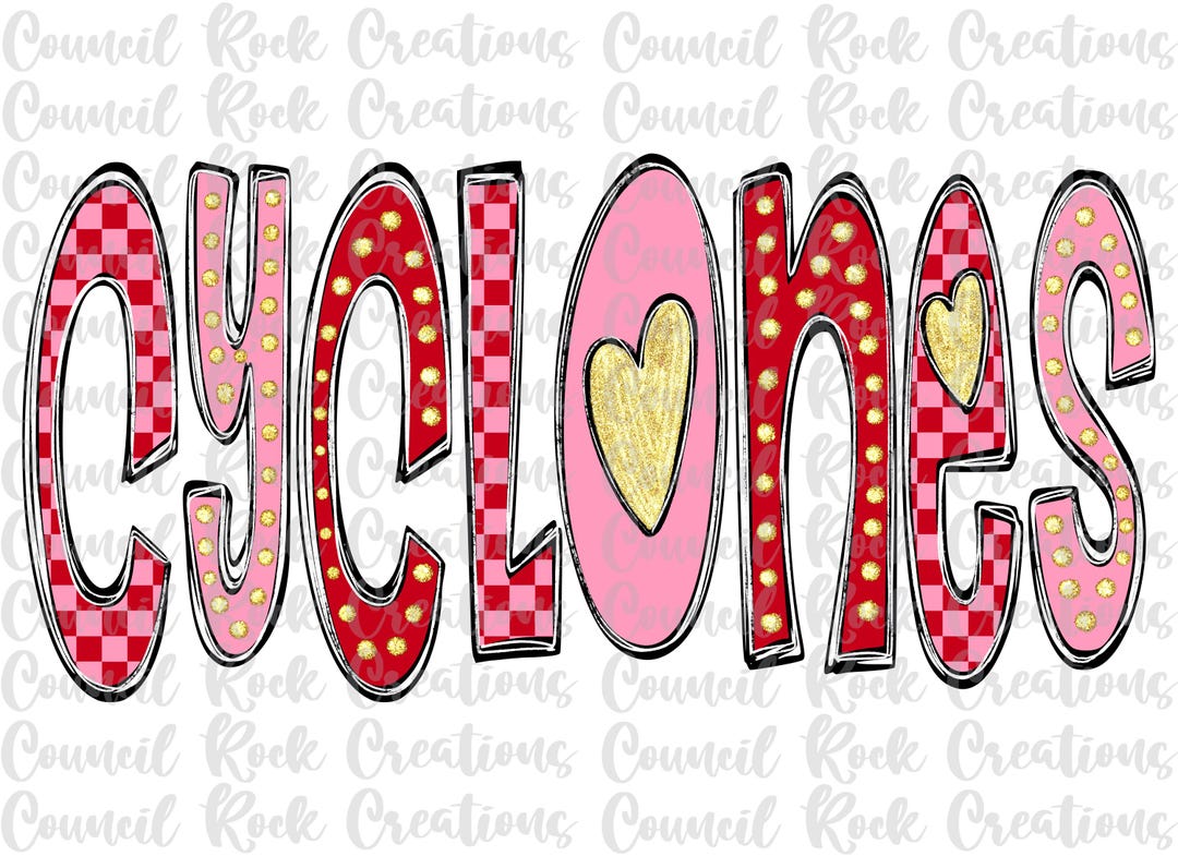 Cyclones PNG, Sketchy Valentine, Checkered, Hearts, Gold Glitter ...