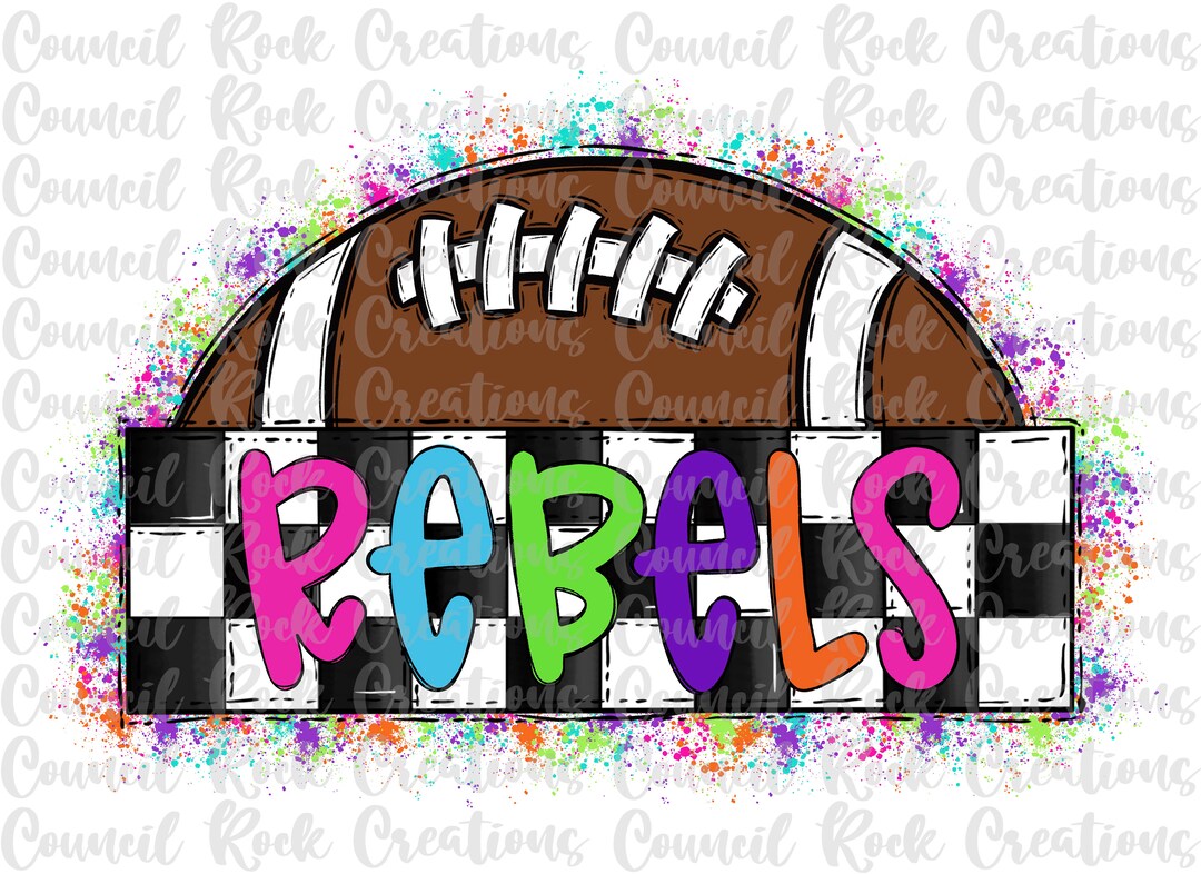Colorful Rebels Football PNG, School Spirit, Digital File, Sublimation ...