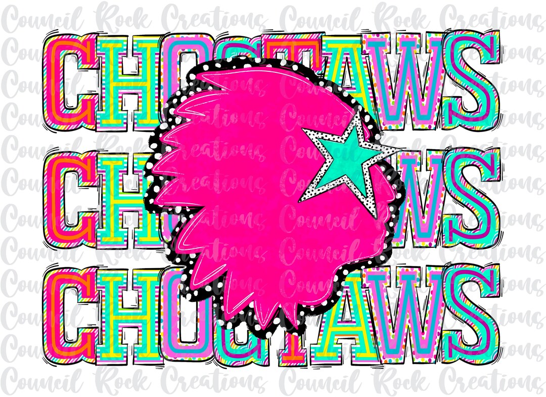 Choctaws PNG, Colorful Varsity, Mascot, Dalmatian Dots, Stars, School ...